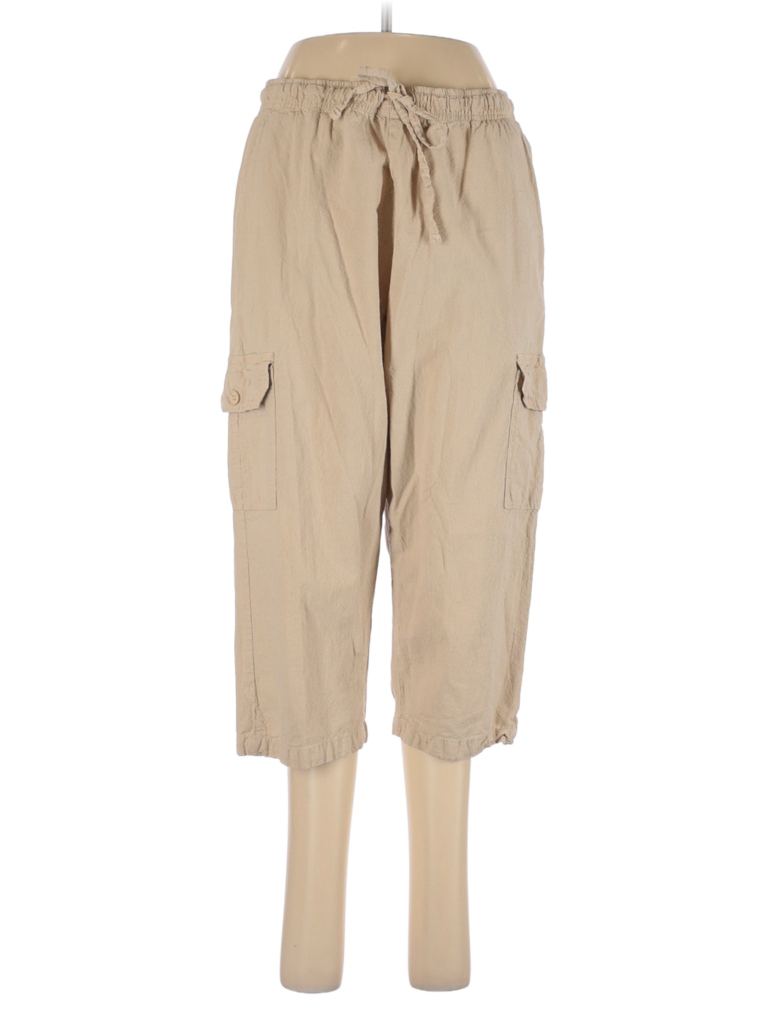 Collections etc. 100% Cotton Solid Colored Tan Cargo Pants Size M - 40% ...