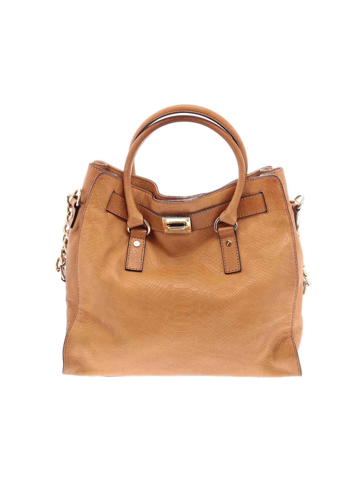 MICHAEL Michael Kors 100% Leather Solid Colored Tan Leather Satchel One ...