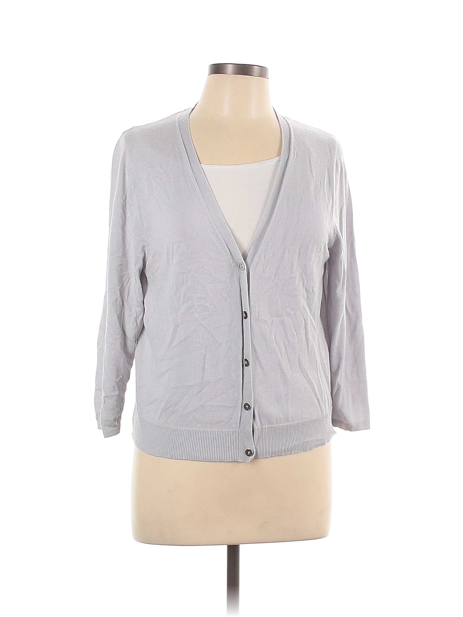 Alfani Color Block Solid Gray Cardigan Size L - 78% off | thredUP