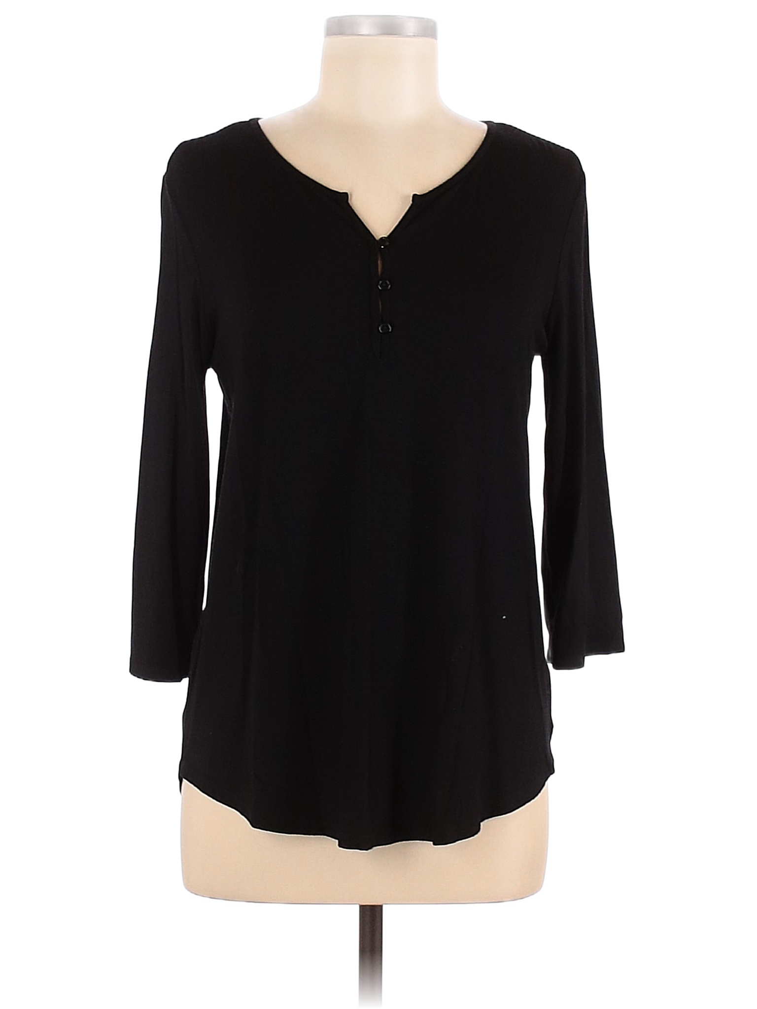 Rachel Zoe Polka Dots Black Long Sleeve Henley Size M - 80% off | thredUP