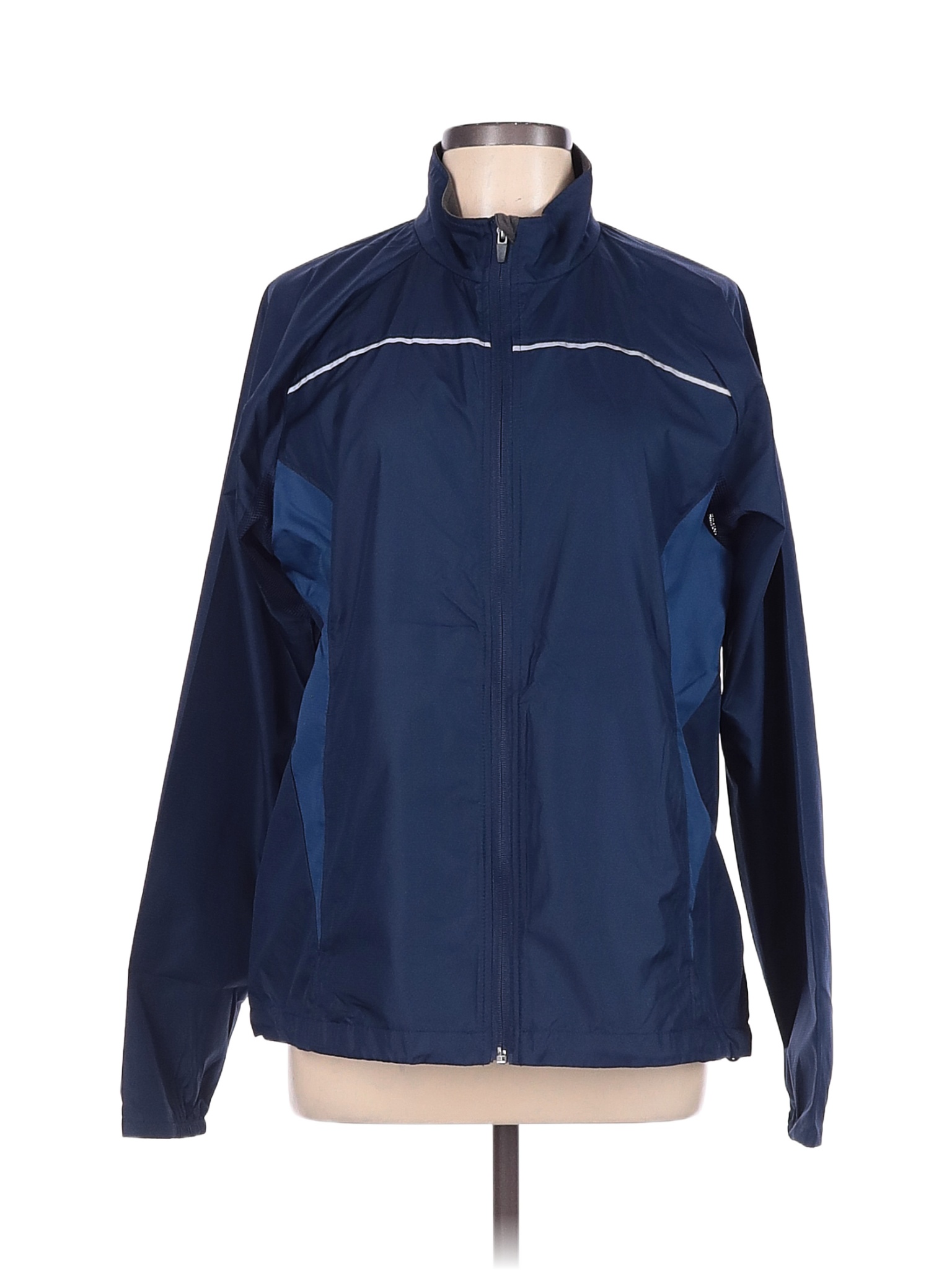 Tri-Mountain 100% Polyester Solid Navy Blue Jacket Size L - 85% off ...