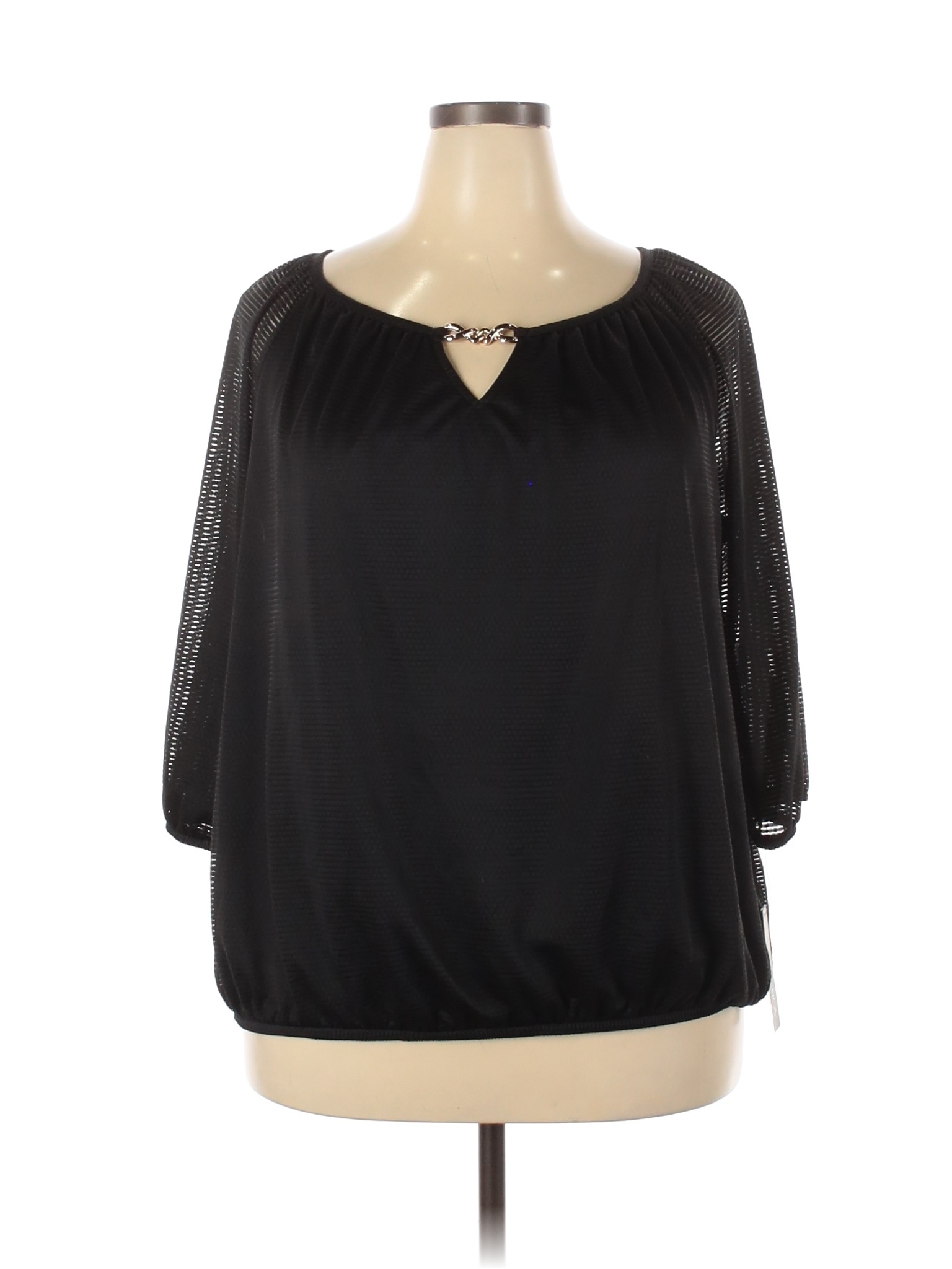 AGB 100% Polyester Black Long Sleeve Top Size 2X (Plus) - 79% off | ThredUp