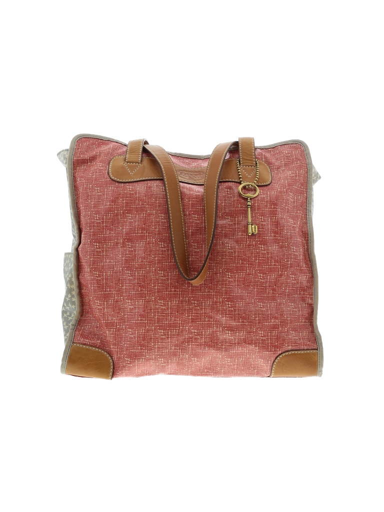 Fossil 100% Pvc Marled Red Tote One Size - 66% off | thredUP