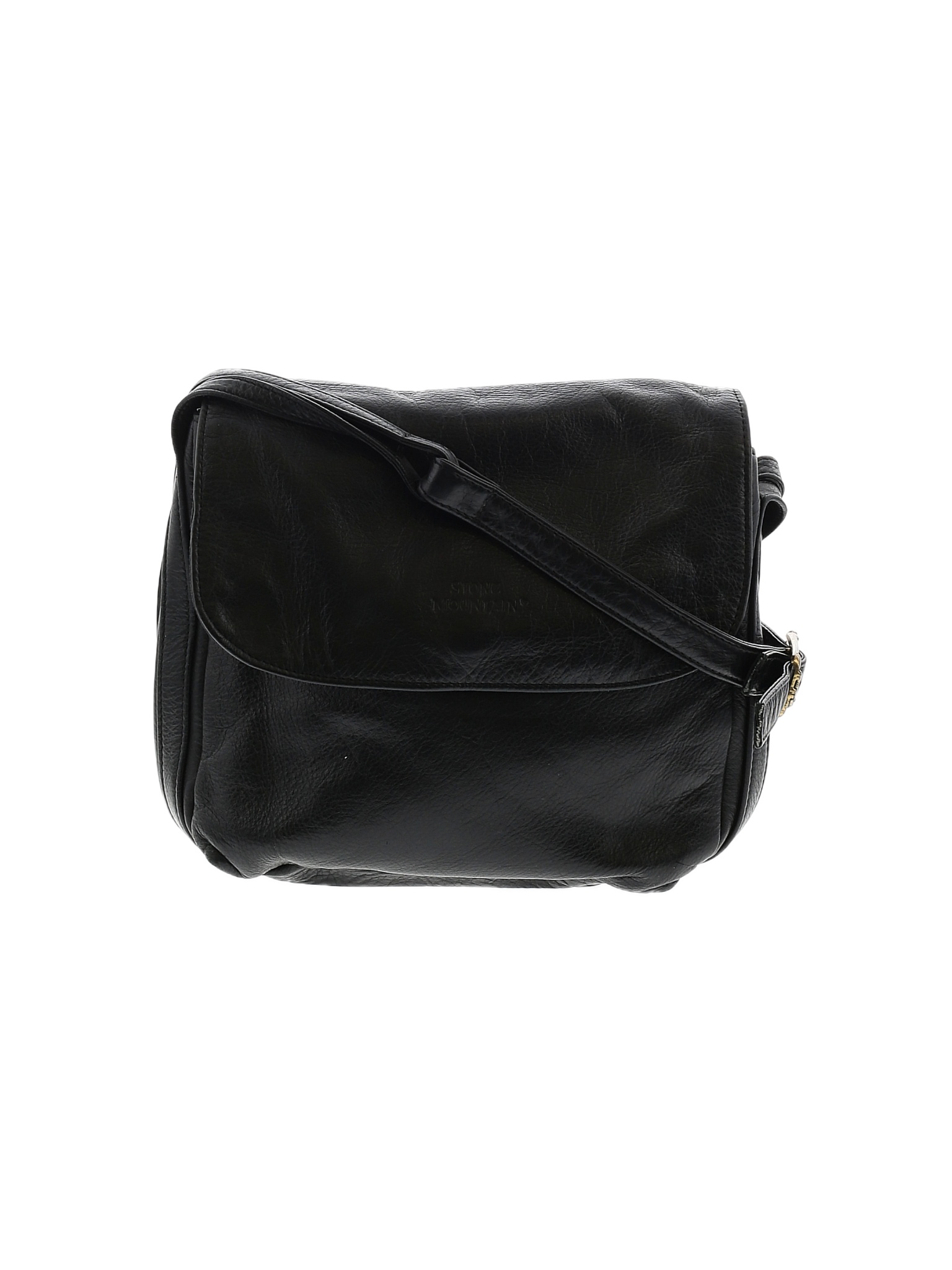 Stone Mountain 100% Leather Solid Black Leather Crossbody Bag One Size ...