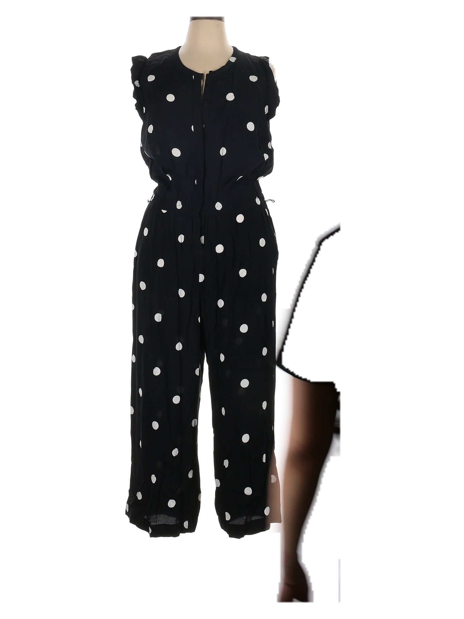 Talbots 100% Viscose Polka Dots Black Jumpsuit Size 16 - 71% off | thredUP