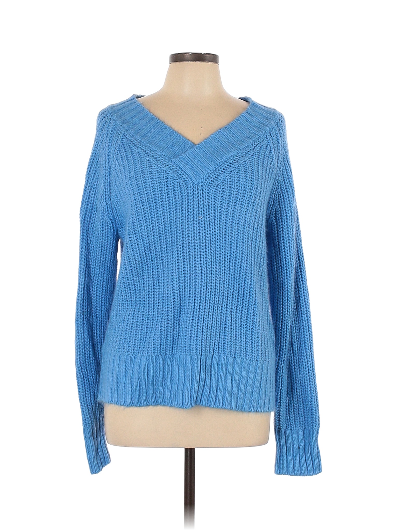 a.n.a. A New Approach 100% Acrylic Color Block Solid Colored Blue ...