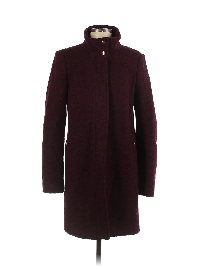 Ann Taylor LOFT Solid Burgundy Wool Coat Size S - 74% off | thredUP