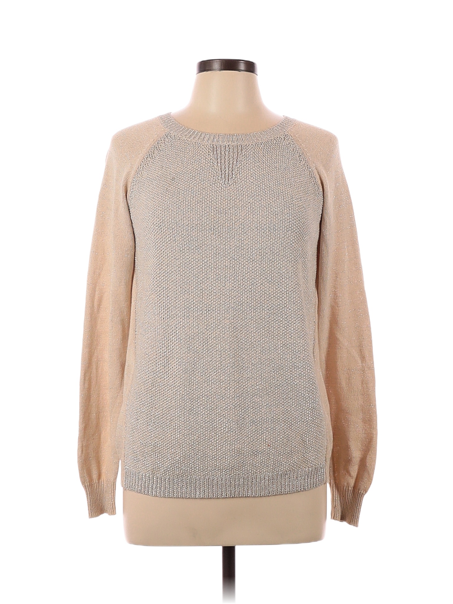 Kerisma Color Block Tan Ivory Pullover Sweater Size M - 76% off | ThredUp