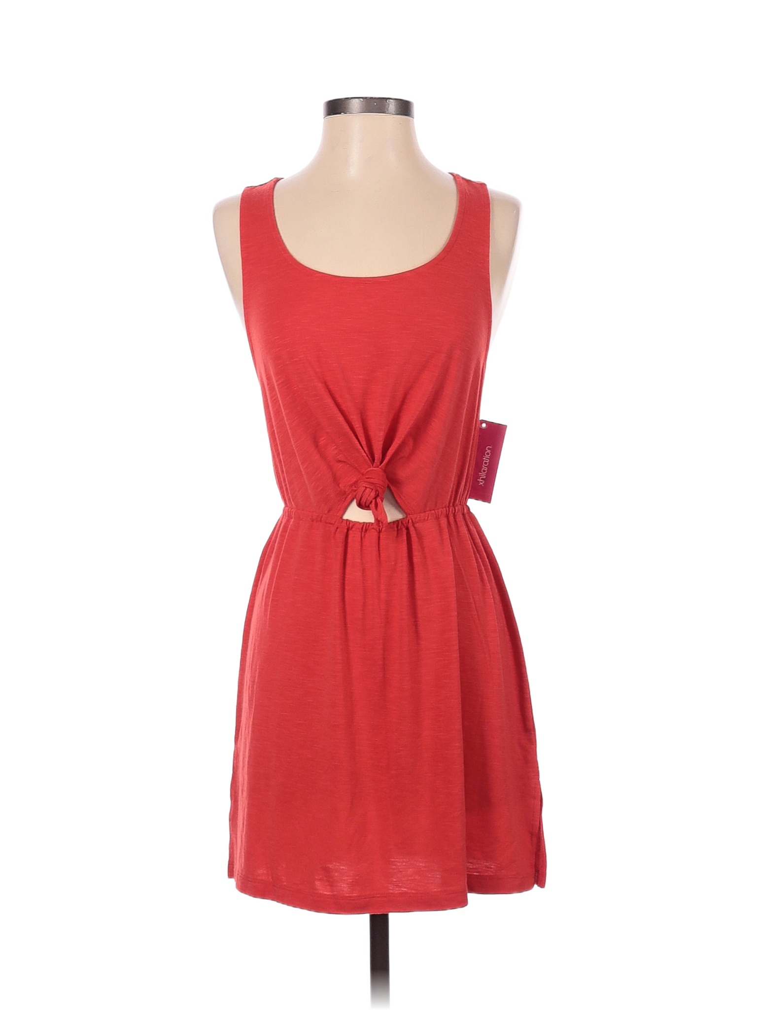 Xhilaration 100 Recycled Plastic Solid Colored Orange Casual Dress