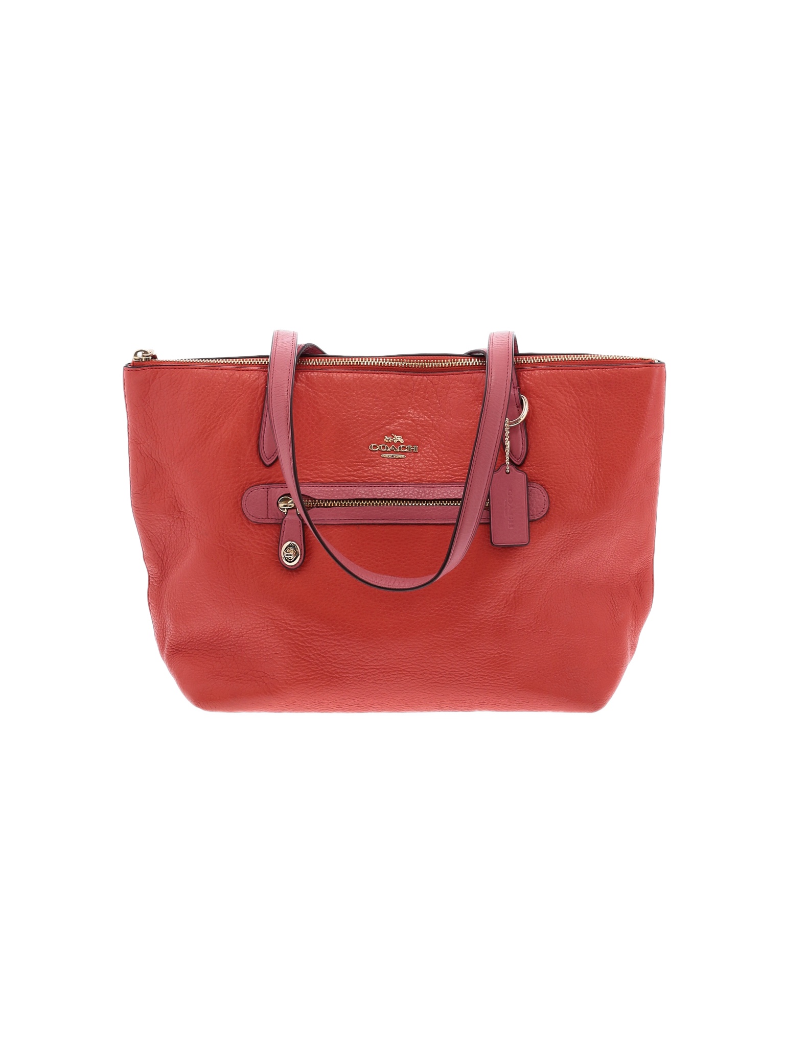 Coach 100% Leather Red Leather Tote One Size - 77% off | thredUP