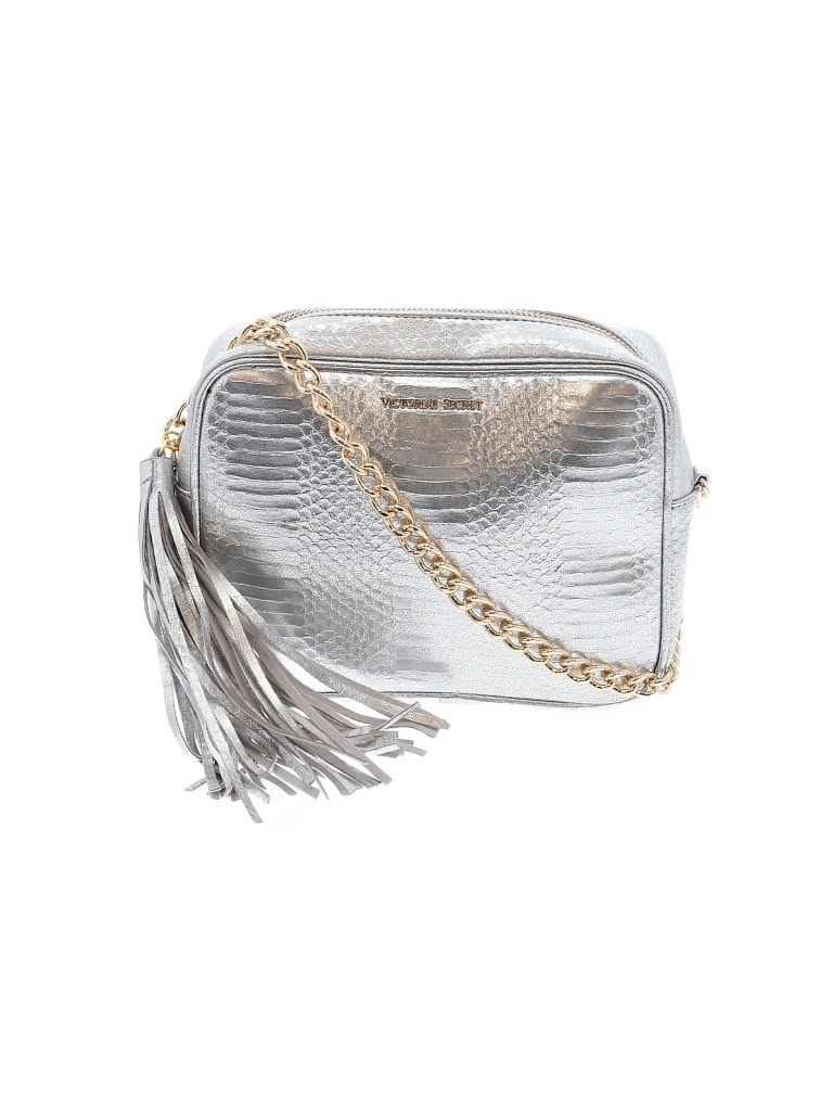 Victoria's Secret Solid Metallic Silver Crossbody Bag One Size - 72% ...
