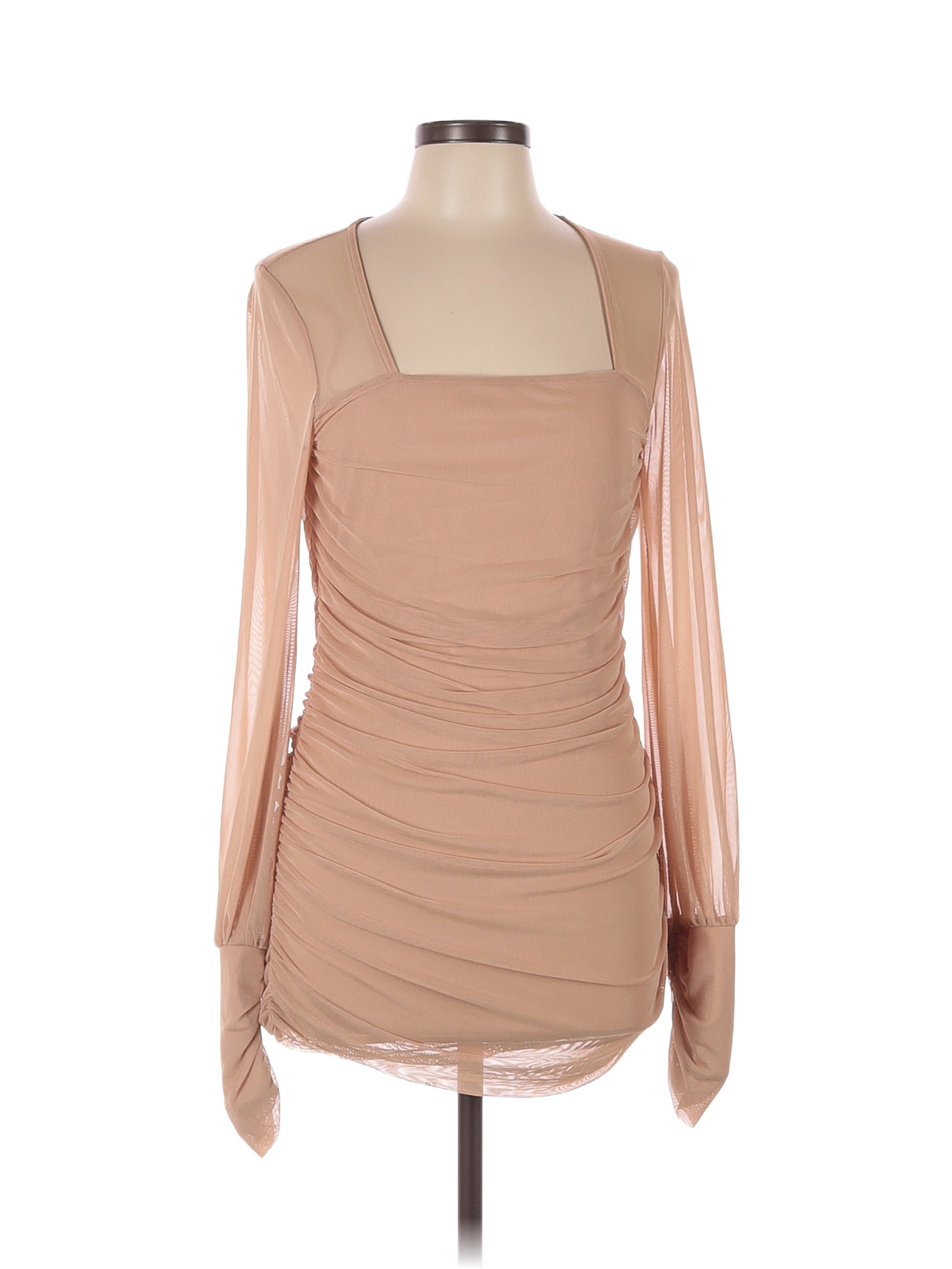 Venus Solid Colored Tan Cocktail Dress Size L - 66% off | thredUP