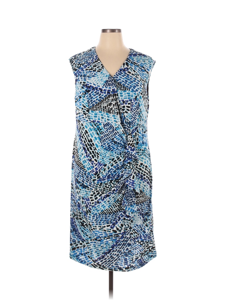 Donna Ricco Multi Color Blue Casual Dress Size 16 - 78% off | thredUP