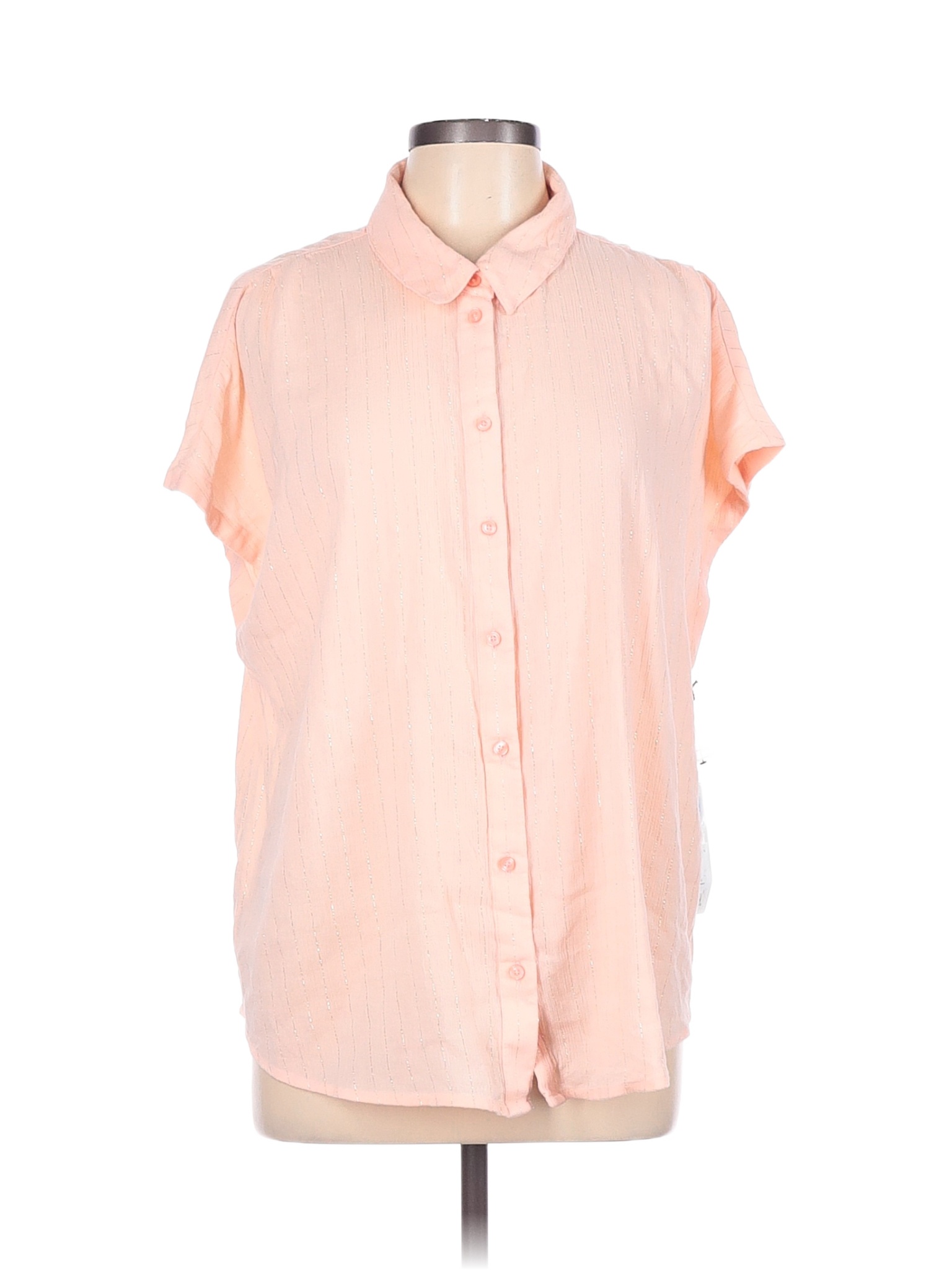 Treasure & Bond Pink Short Sleeve Button-Down Shirt Size XL - 80% off ...