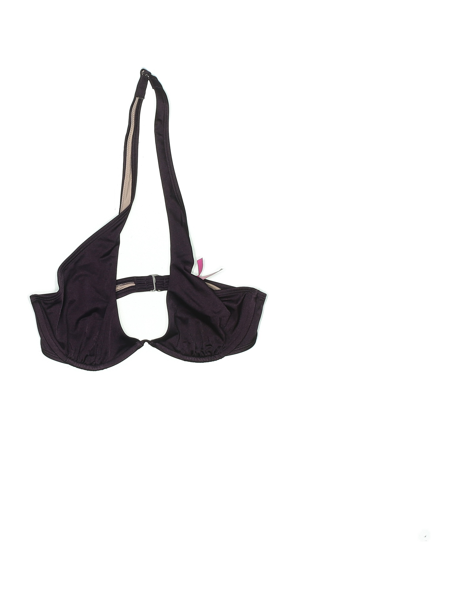 Victorias Secret Solid Black Purple Swimsuit Top Size Med 34c 59