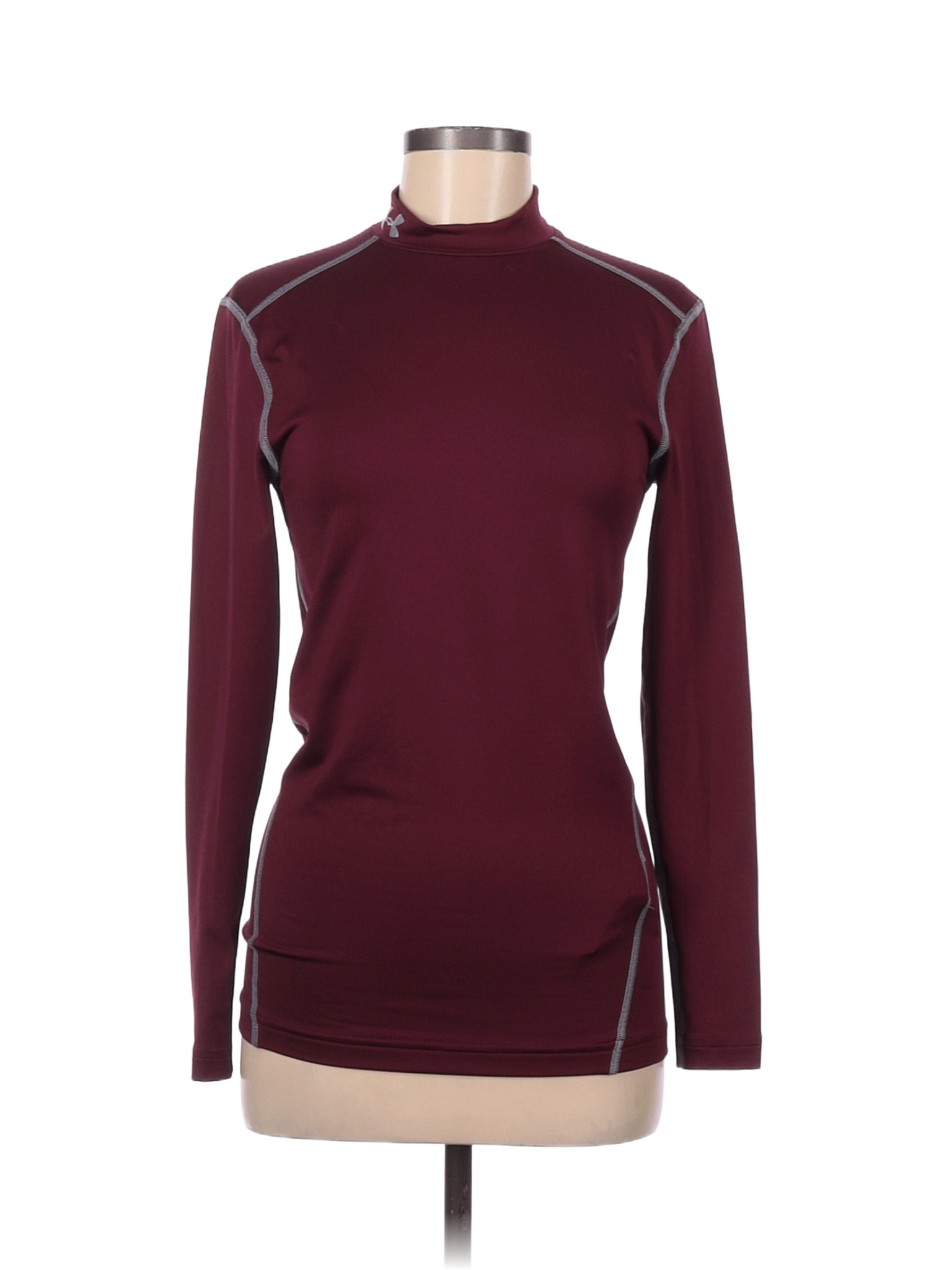 Under Armour Color Block Solid Maroon Burgundy Active T-Shirt Size M ...