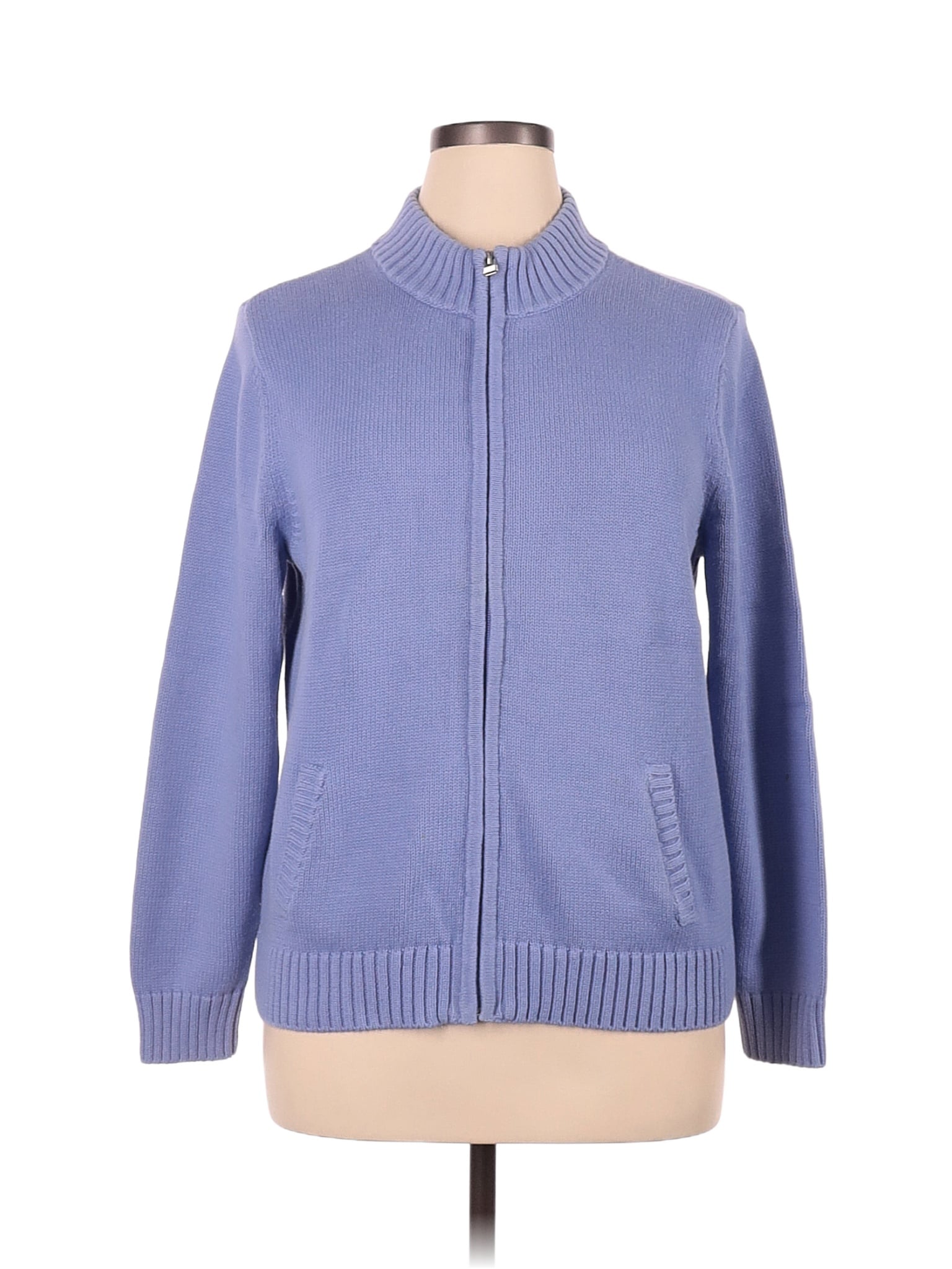 The Tog Shop 100% Cotton Color Block Solid Blue Cardigan Size XL - 68% ...