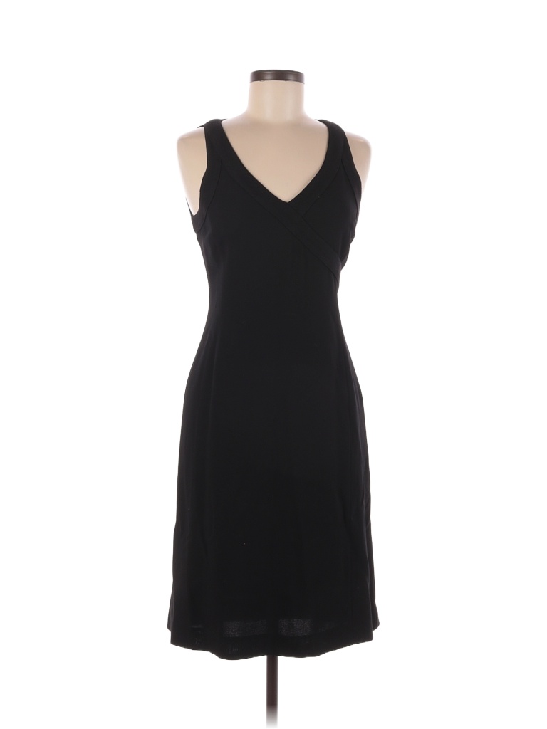 Emporio Armani 100 Wool Solid Black Casual Dress Size 6 91 Off