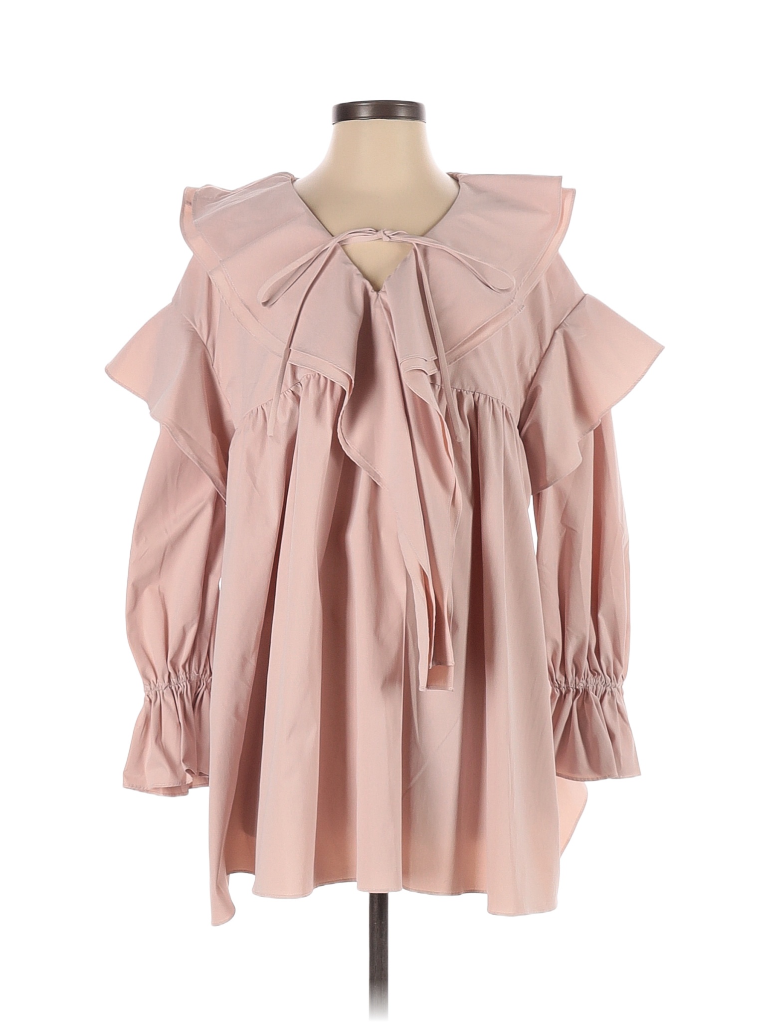 J.ING 100% Polyester Solid Blush Tan Long Sleeve Blouse Size Sm/Med ...