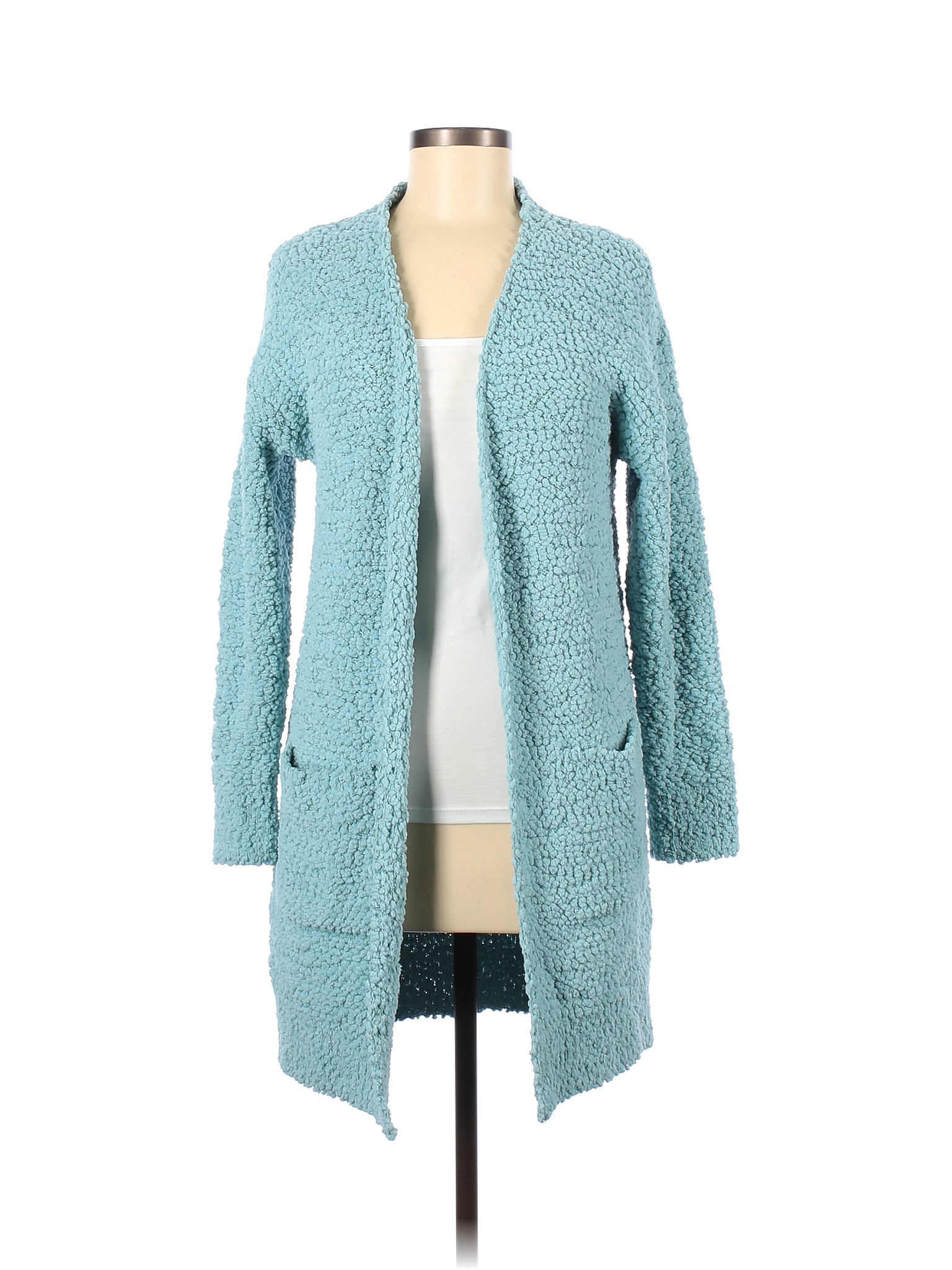 Tecrew 100% Polyester Color Block Solid Colored Teal Cardigan Size M ...