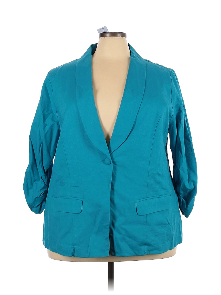Torrid Solid Colored Blue Blazer Size 4X Plus (4) (Plus) - 67% off ...