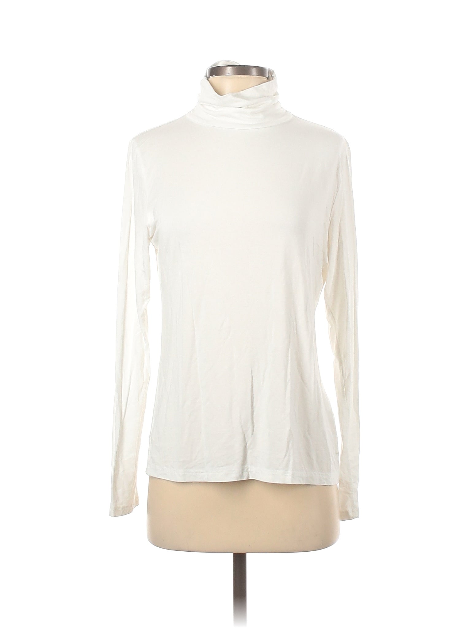 Lula b Solid White Long Sleeve Turtleneck Size S - 68% off | thredUP