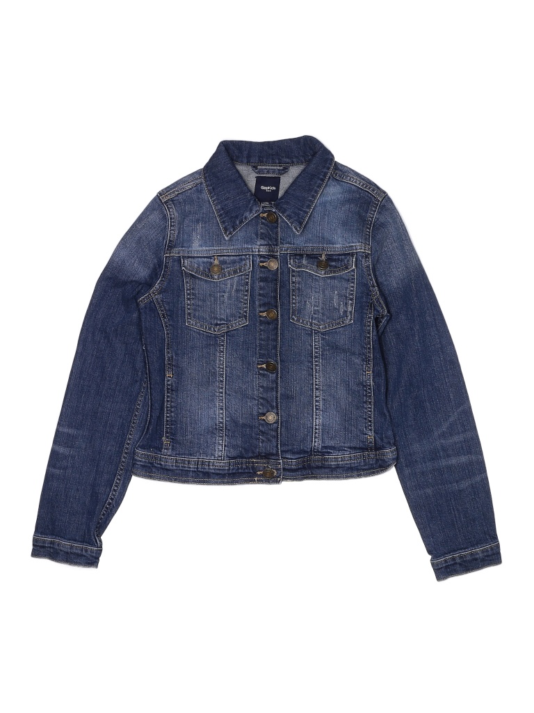 Gap Kids Outlet Solid Blue Denim Jacket Size 13 - 58% off | thredUP