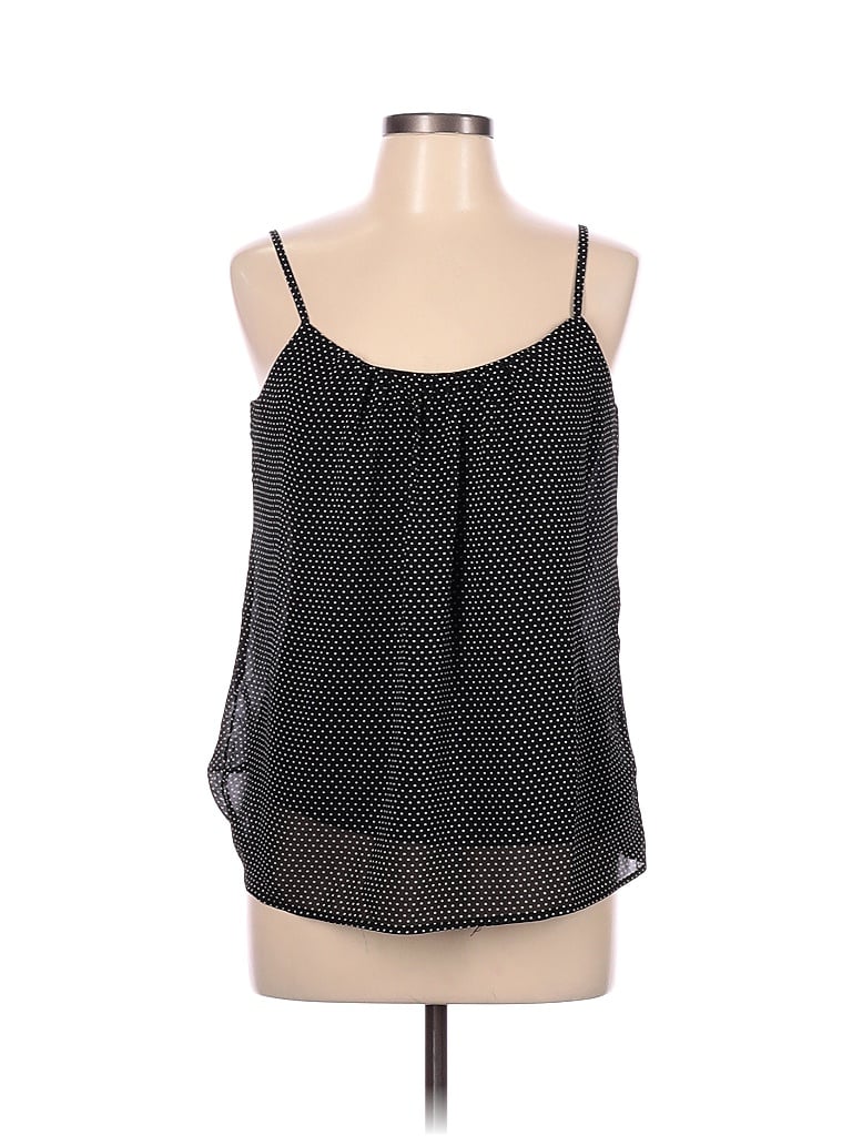 The Limited 100% Polyester Polka Dots Black Sleeveless Blouse Size L ...