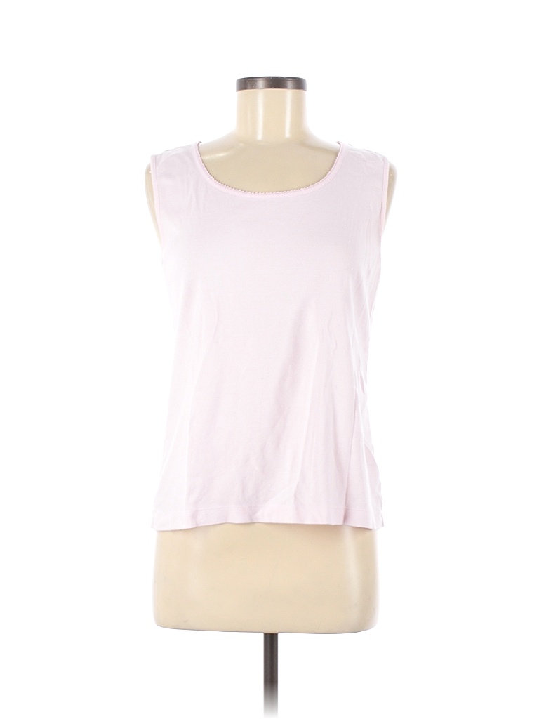 White Stag 100 Cotton Solid Colored Pink Tank Top Size 8 10 53