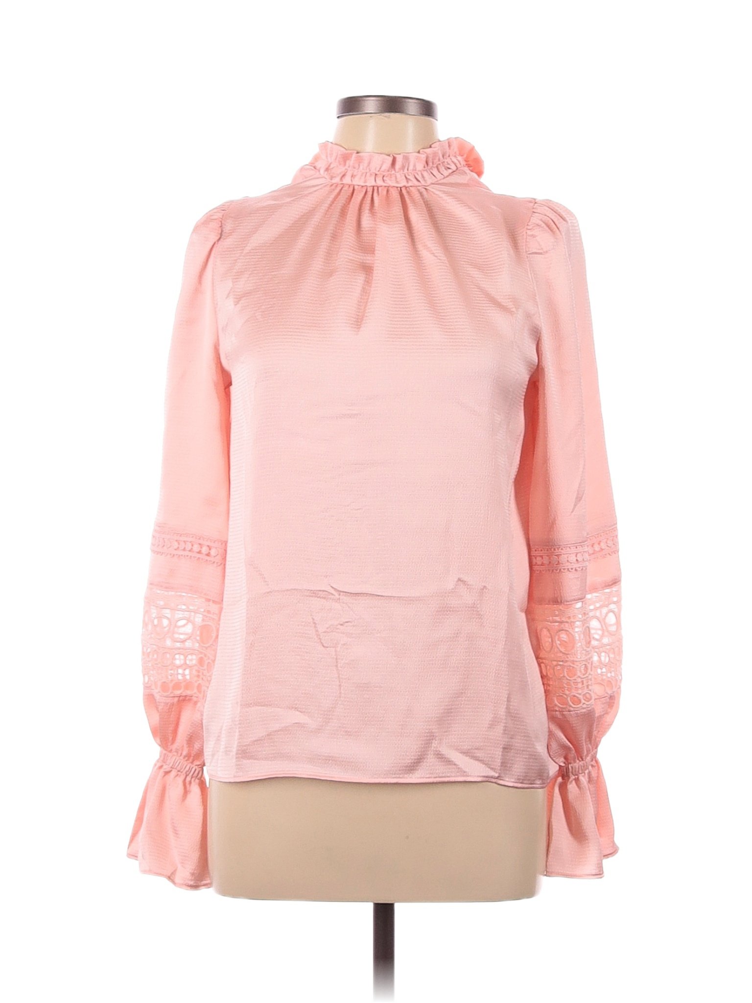 Ryegrass 100 Polyester Colored Pink Long Sleeve Blouse Size S 78