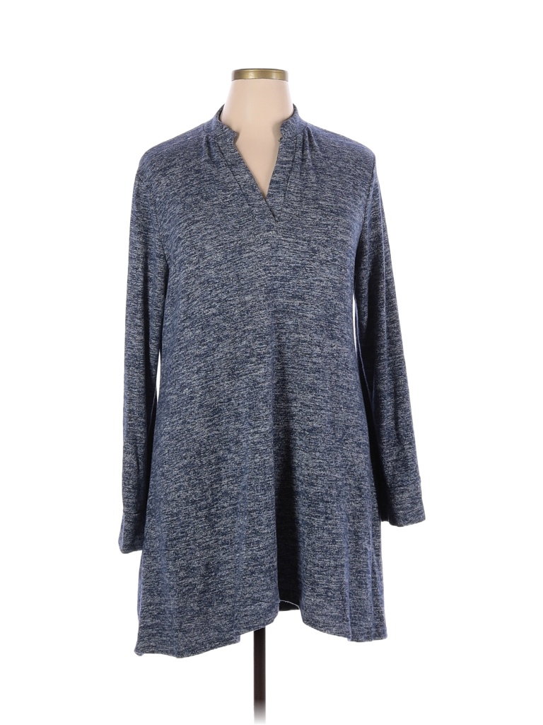 Beyond This Plane Marled Blue Casual Dress Size 1X (Plus) - 60% off ...