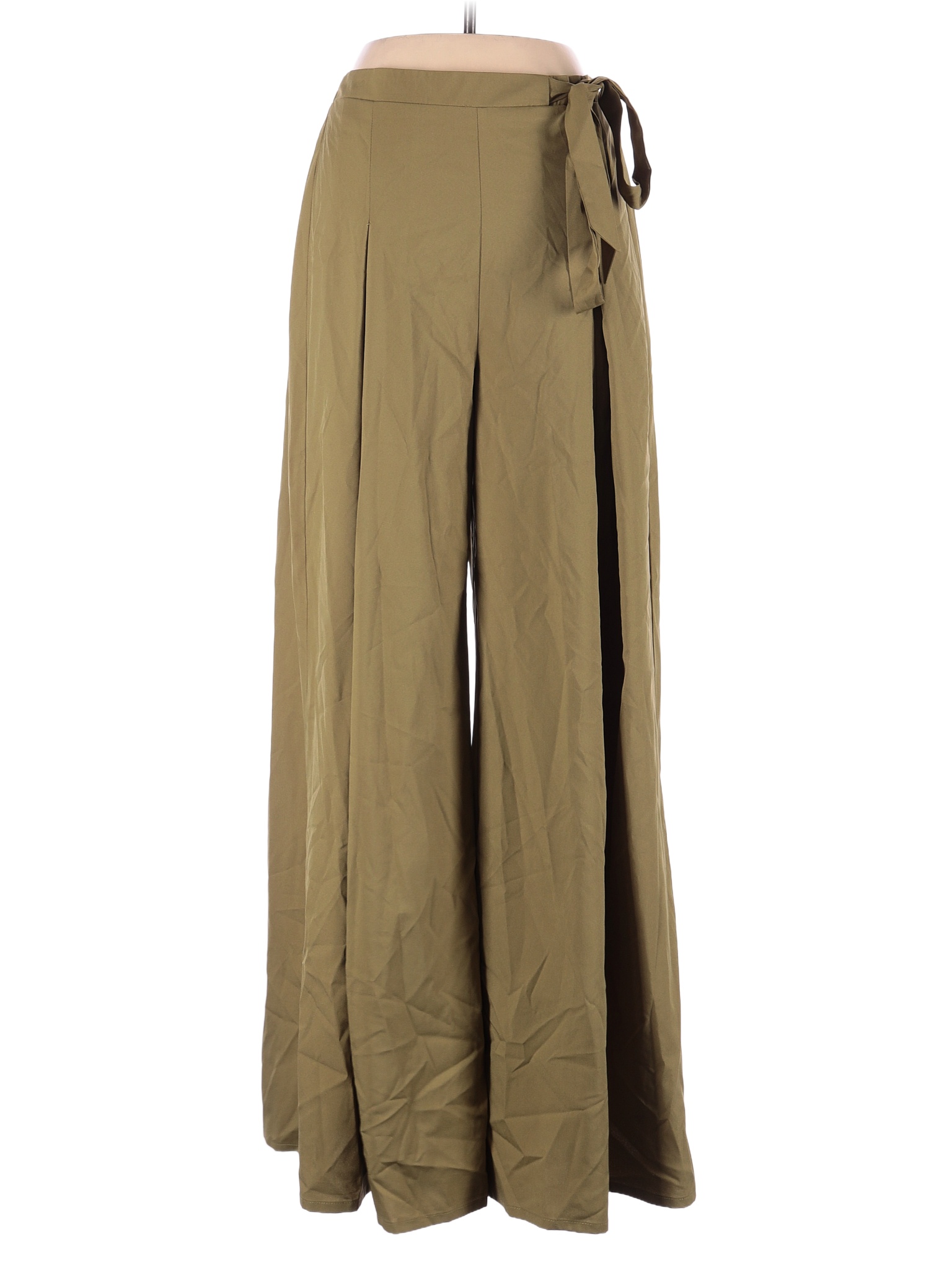 Favlux fashion 100% Polyester Solid Colored Green Casual Pants Size M ...