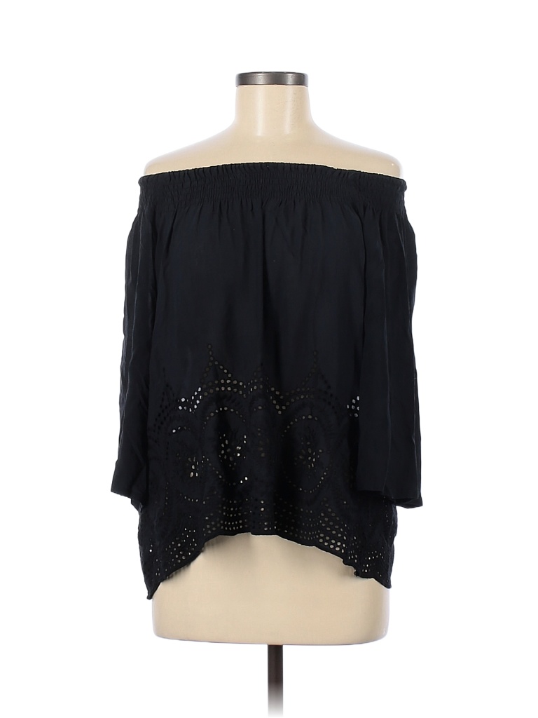 Lovestitch 100 Rayon Black Long Sleeve Blouse Size M 57 Off Thredup
