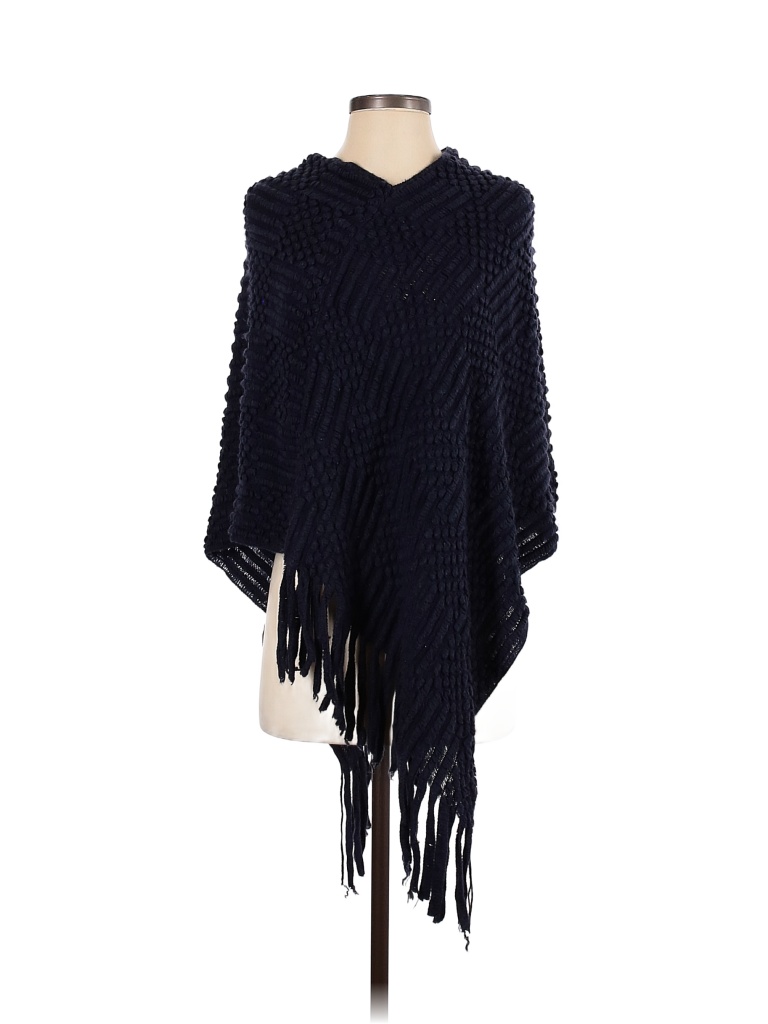 INC International Concepts 100% Acrylic Navy Blue Poncho Size Sm - Med ...