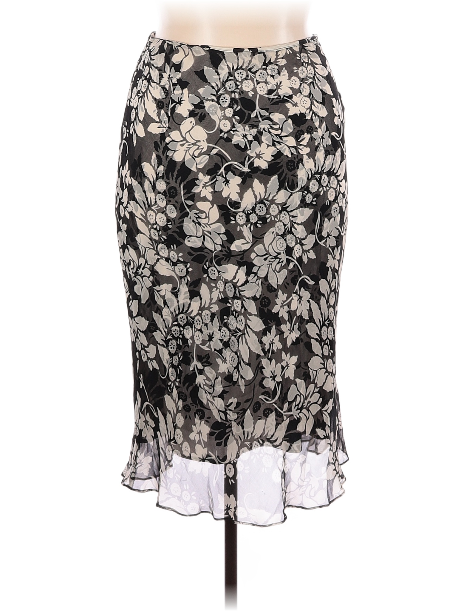 ECI 100% Silk Floral Multi Color Black Silk Skirt Size XL - 68% off ...