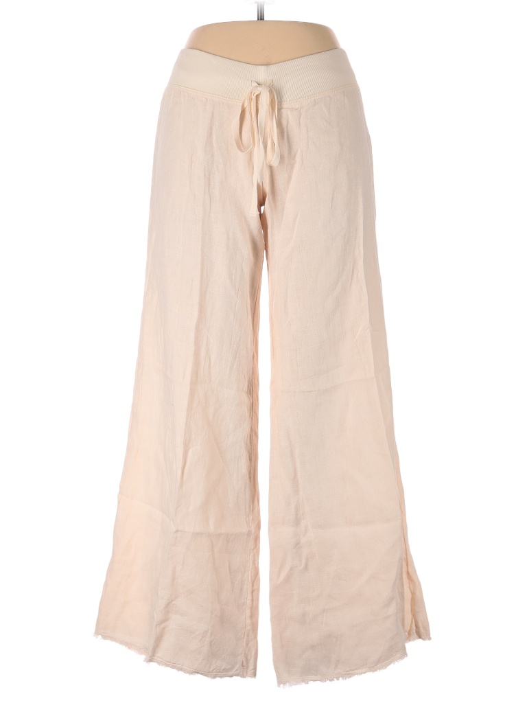 Krisa 100% Linen Solid Ivory Linen Pants Size M - 78% off | thredUP