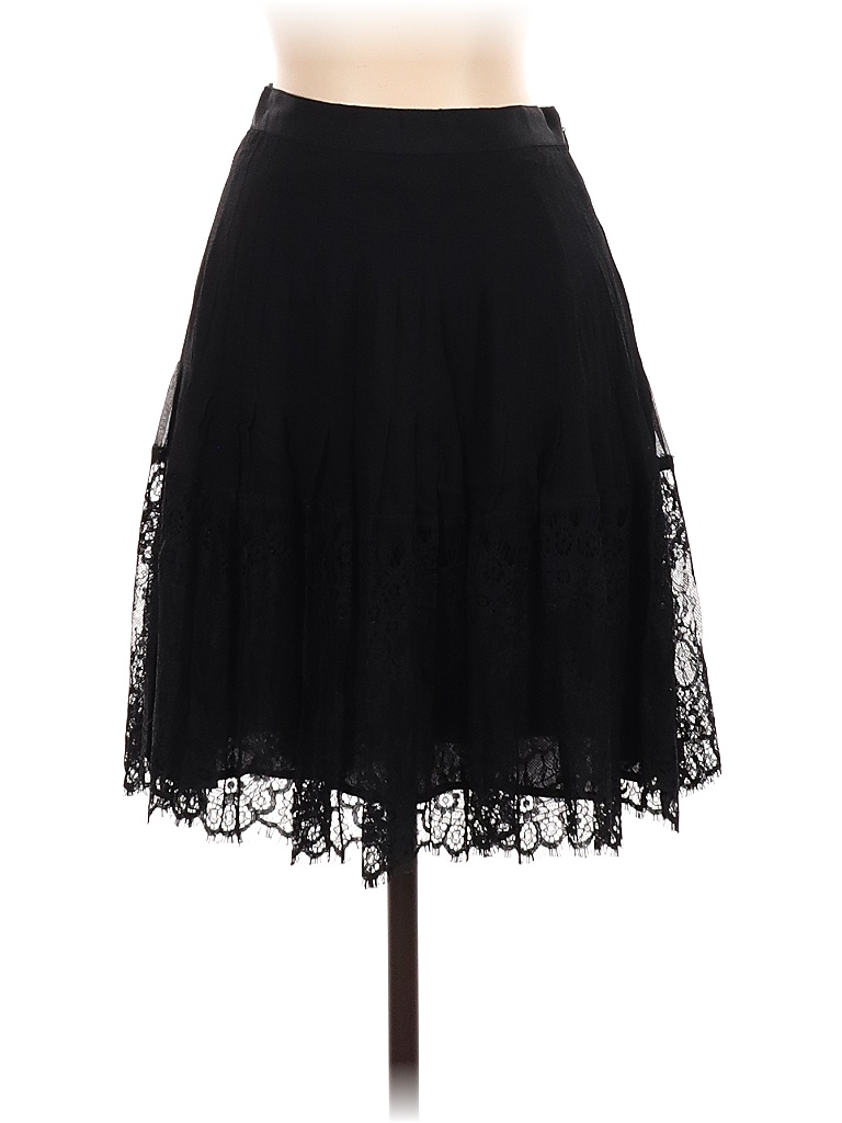 Rebecca Taylor 100% Silk Solid Black Silk Skirt Size 0 - 85% off | thredUP