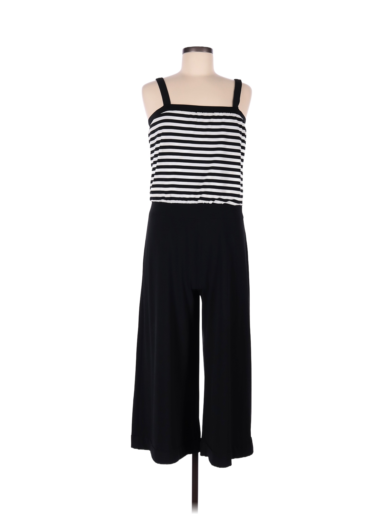 White House Black Market Color Block Stripes Black Jumpsuit Size M 69