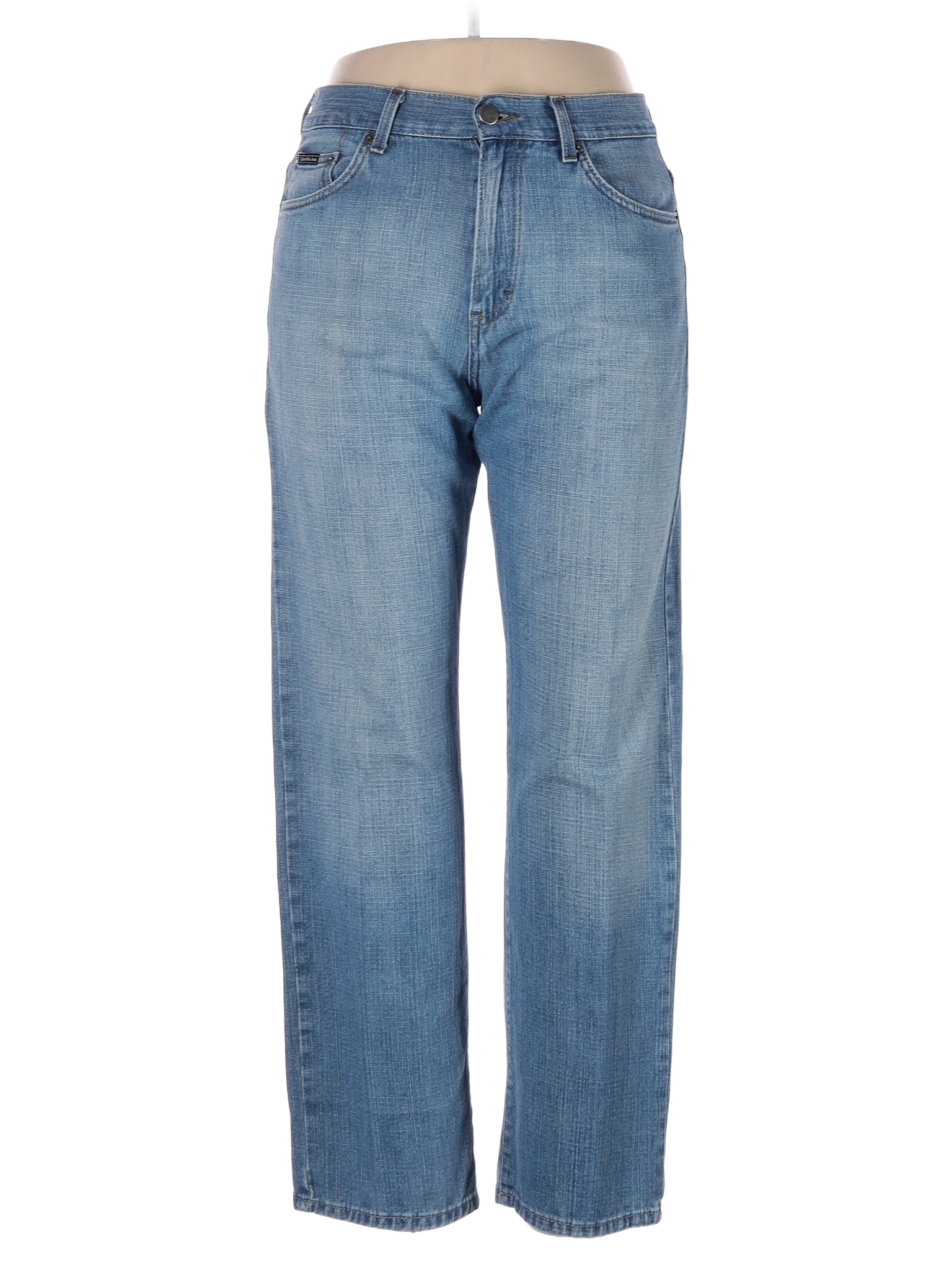 CALVIN KLEIN JEANS 100% Cotton Solid Blue Jeans 33 Waist - 63% off ...