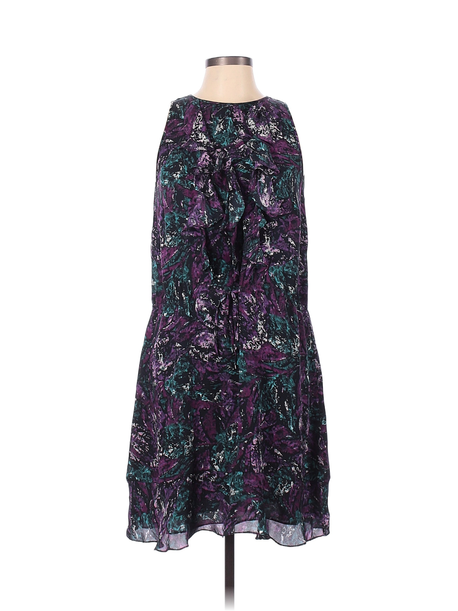 Classiques Entier 100% Silk Multi Color Purple Casual Dress Size 12 ...