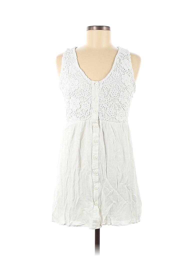 Xhilaration 100 Rayon Solid White Casual Dress Size M 48 Off Thredup