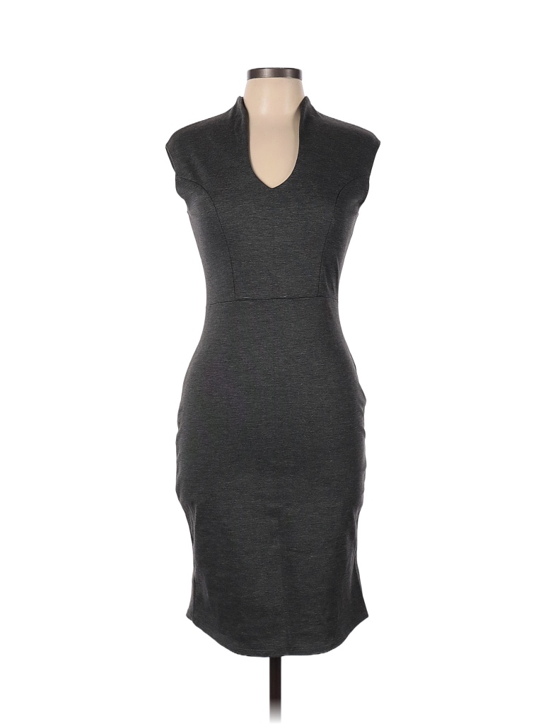 Rolla Coster Solid Black Gray Casual Dress Size L - 57% off | thredUP