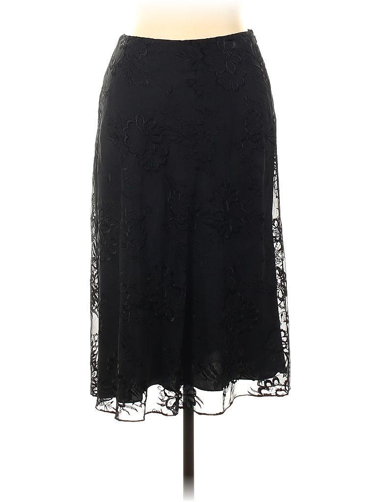 Lafayette 148 New York 100% Silk Solid Black Silk Skirt Size 10 - 83% off | thredUP