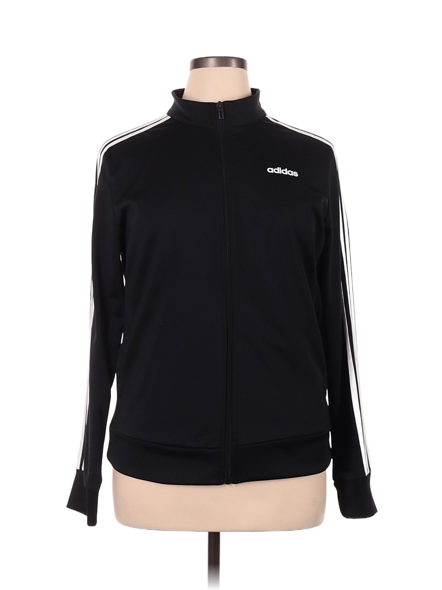 Adidas 100% Polyester Solid Black Track Jacket Size XL - 75% off | thredUP