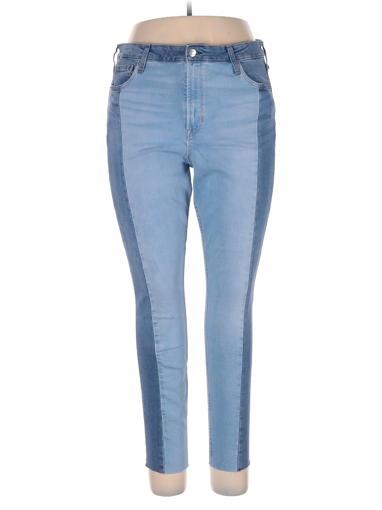 Gap Color Block Solid Blue Jeans Size 16 - 76% off | thredUP
