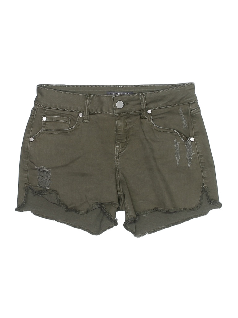 Level 99 Solid Green Denim Shorts 25 Waist - 78% off | ThredUp