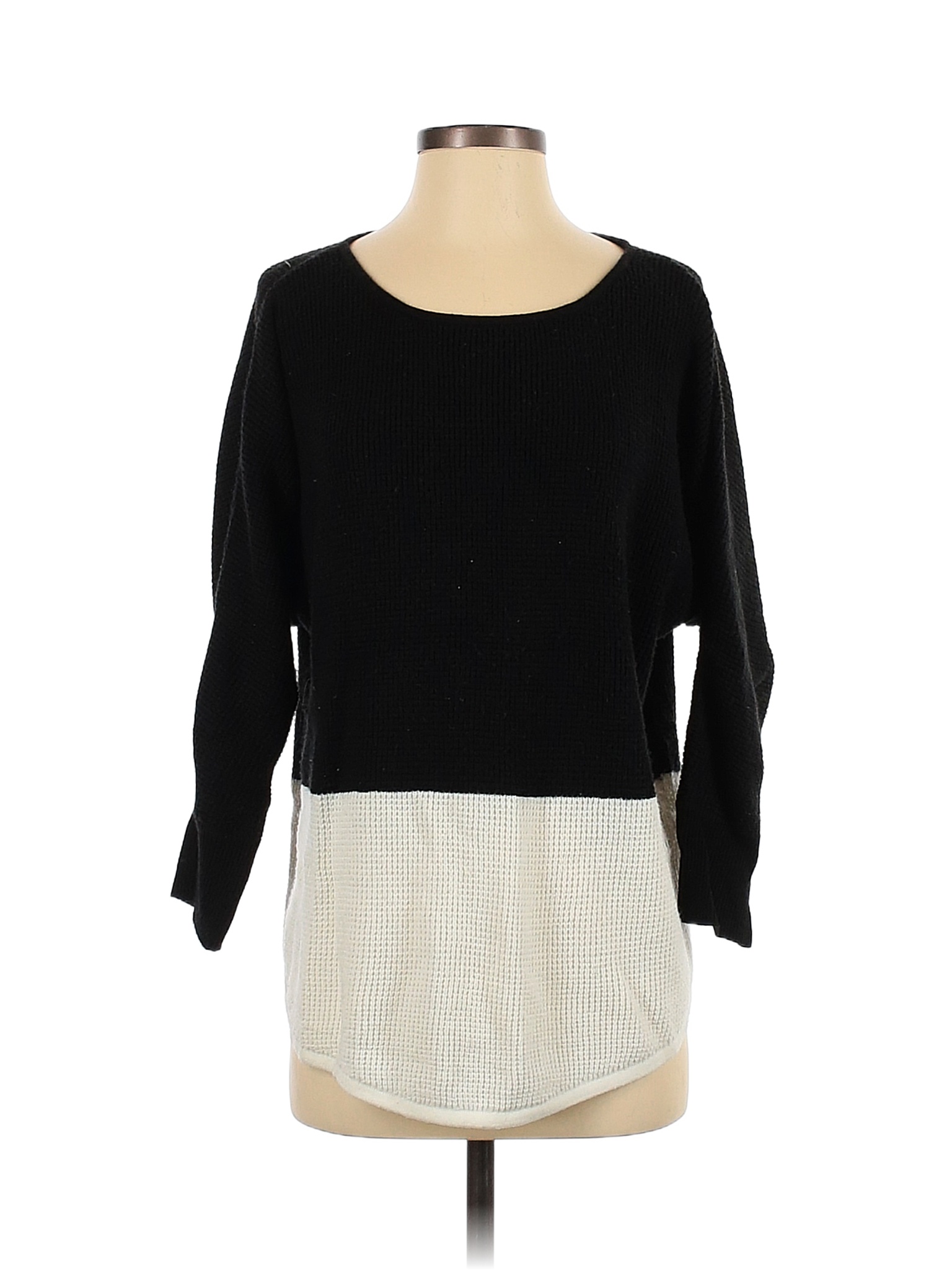 Design History 100% Acetate Color Block Polka Dots Black Pullover ...