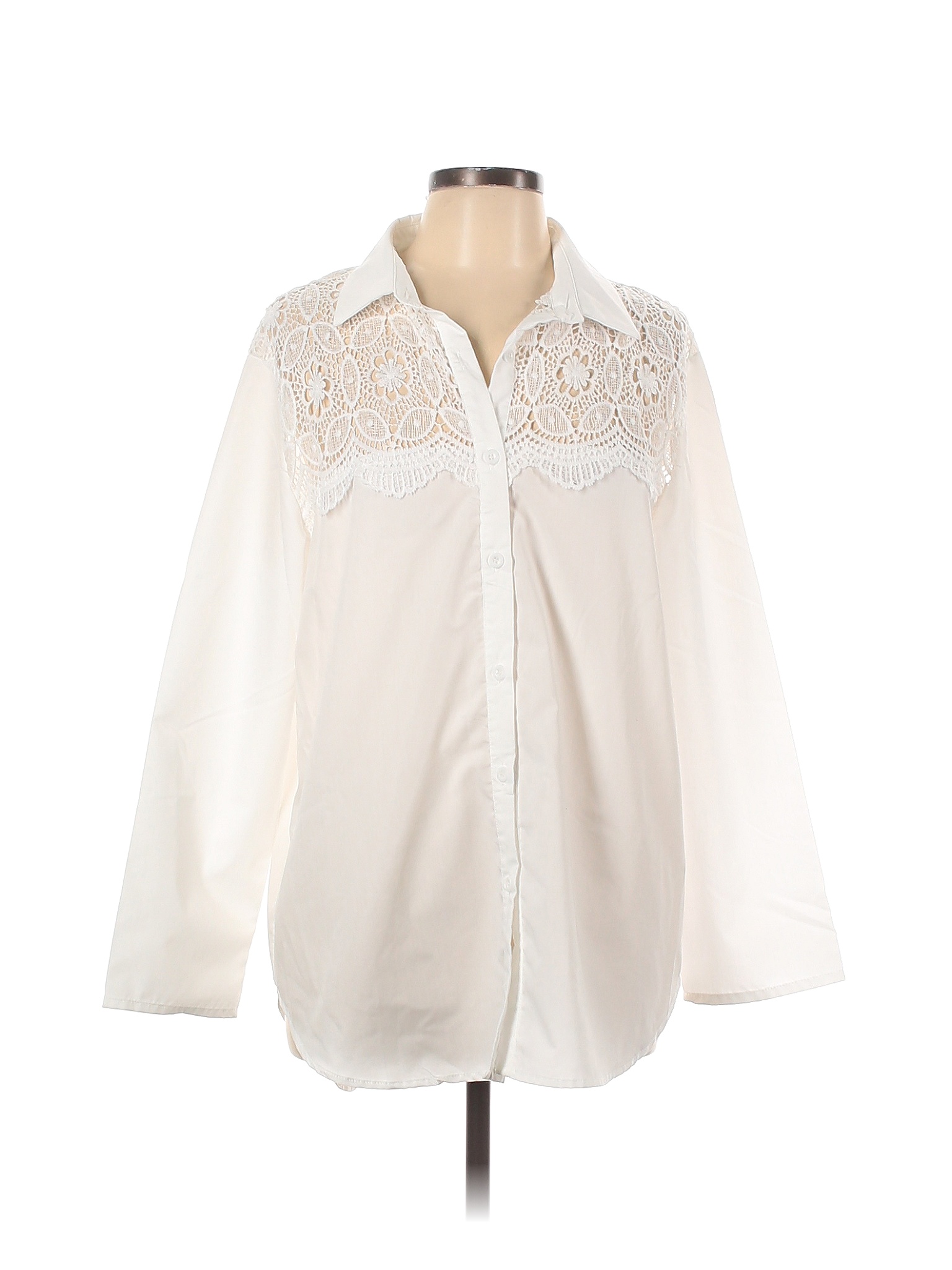NORACORA White Long Sleeve Button-Down Shirt Size L - 58% off | ThredUp