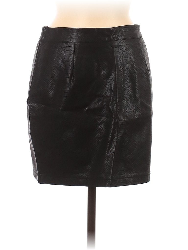 Stella Luce Black Faux Leather Skirt Size M - 72% off | ThredUp