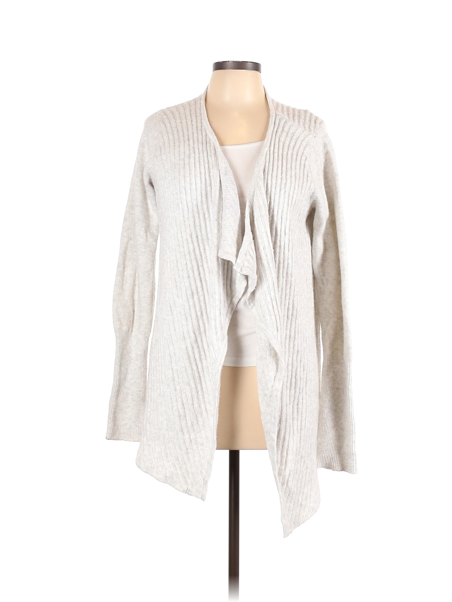 Sigrid Olsen Color Block Solid Gray White Cardigan Size L - 83% off | thredUP